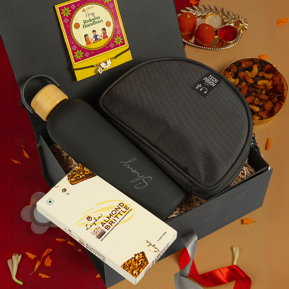 Tech Pouch & Personalized Insulated Vaccum Bottle Hamper – Pebel