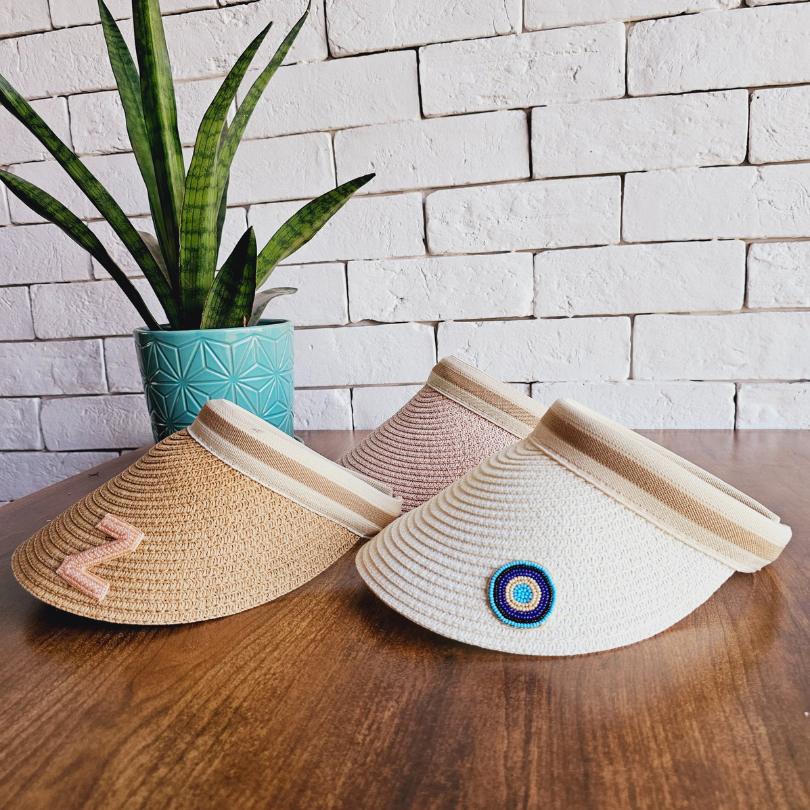 Personalized Beach Visor Cap – Custom Straw Hat | Pebel Lifeware