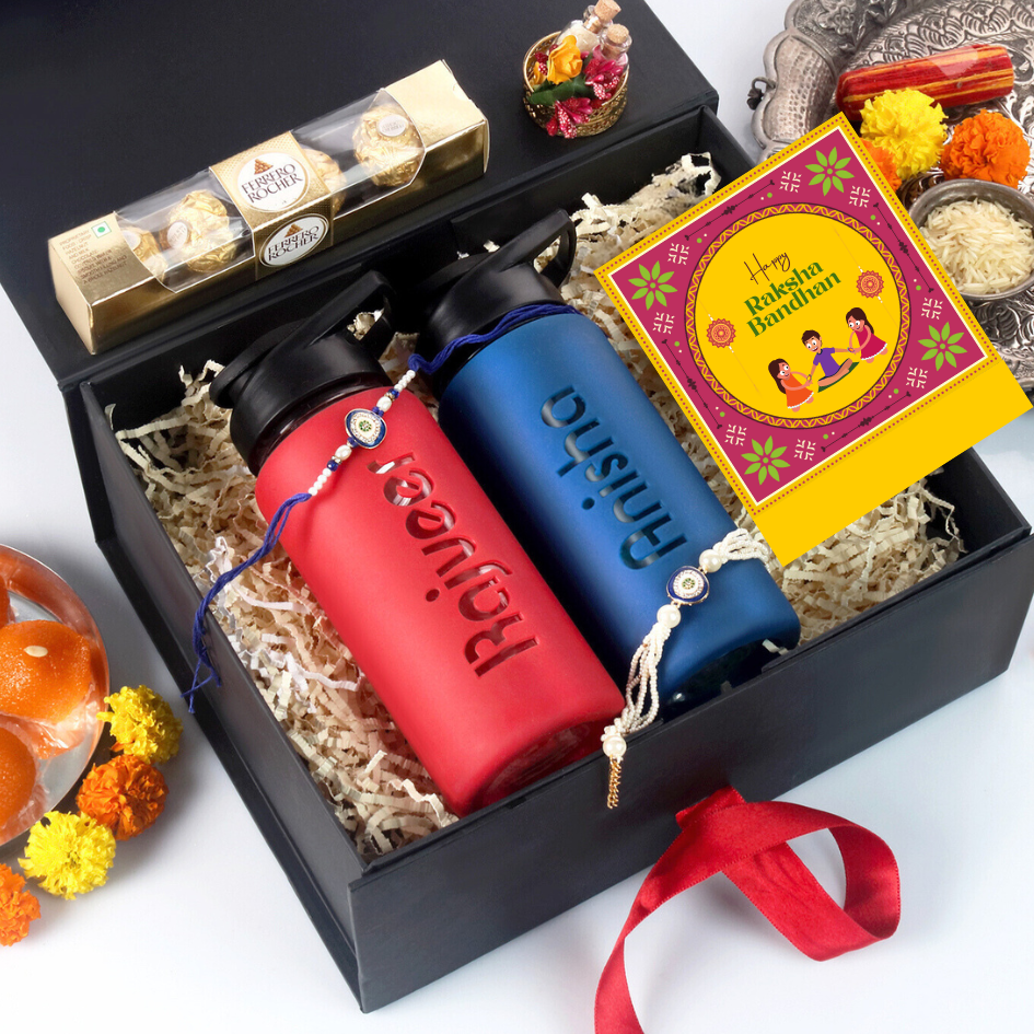 Personalized Gift Hamper | Name Glass Bottles S – Pebel