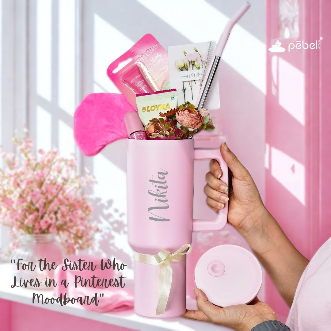 Buy Personalized Pink Tumbler 1200ml | Pebel Lifeware