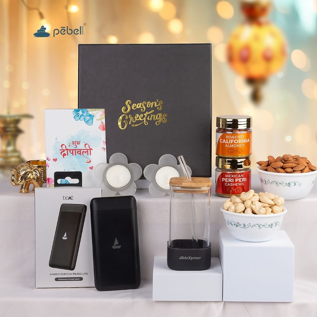 Premium Diwali Hamper with Power Bank - Corporate Diwali Gifts | Pebel ...