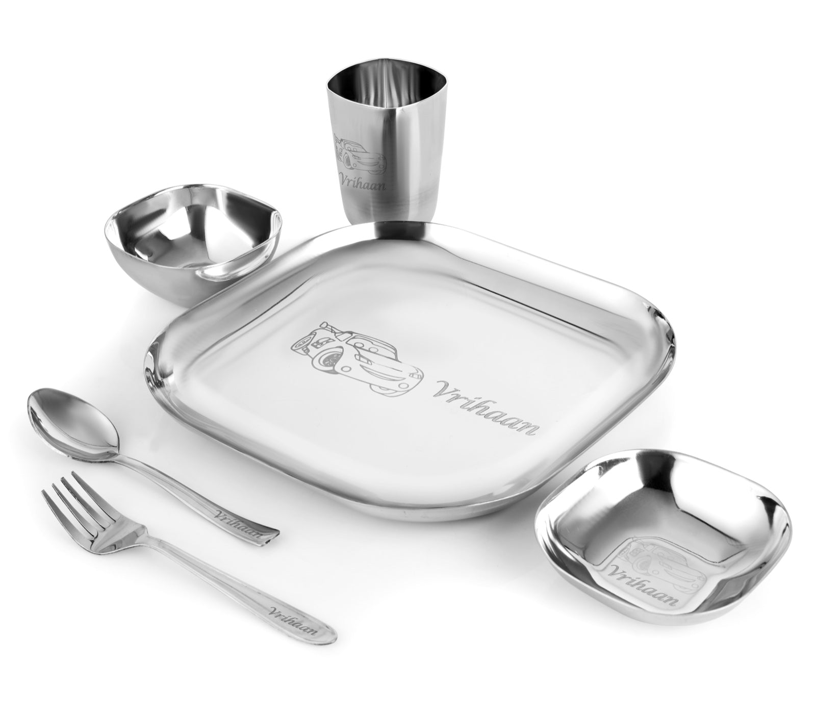Personalized Kids Steel Dinner Set – Pebel