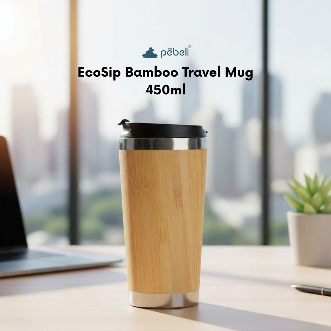 Eco-Friendly Stainless Steel Bamboo Mug - Your Logo – Pebel