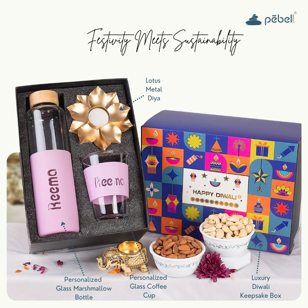 Personalized Marshmallow Glass Bottle & Viral Glass with Golden Lotus ...