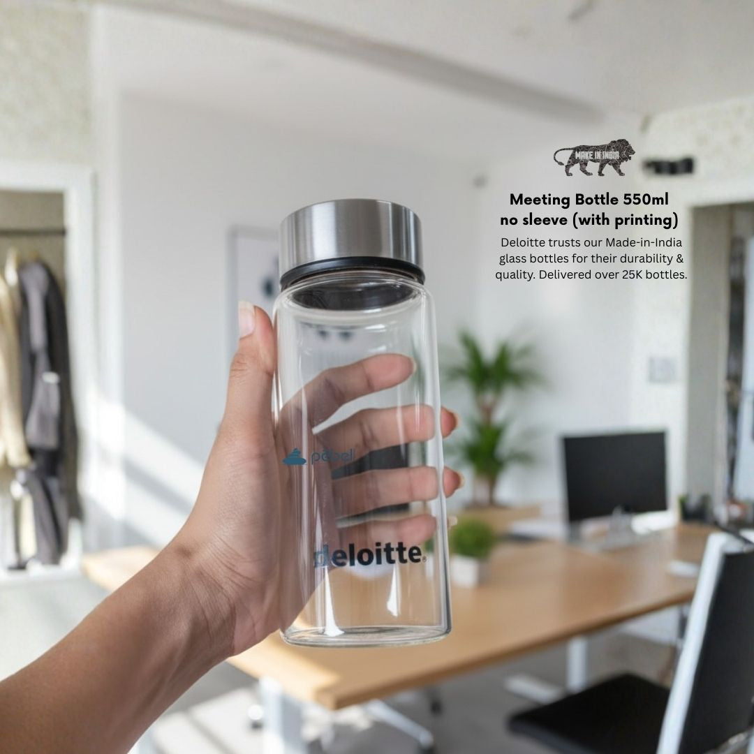 Meeting Room Borosilicate Glass Bottles - Your Logo – Pebel