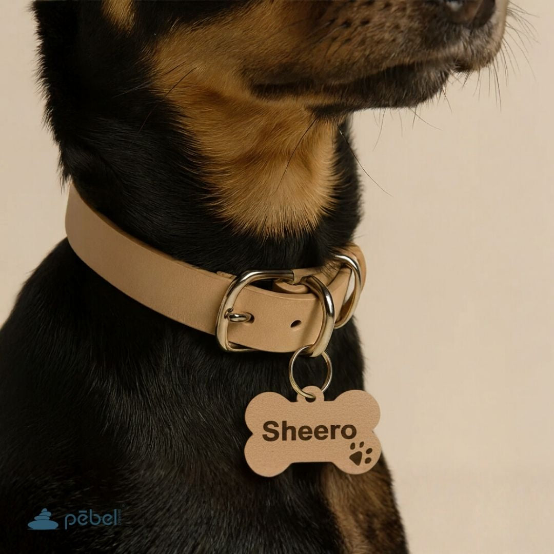 Pebel Lifeware Custom Pet Name Tag – Wooden Engraved